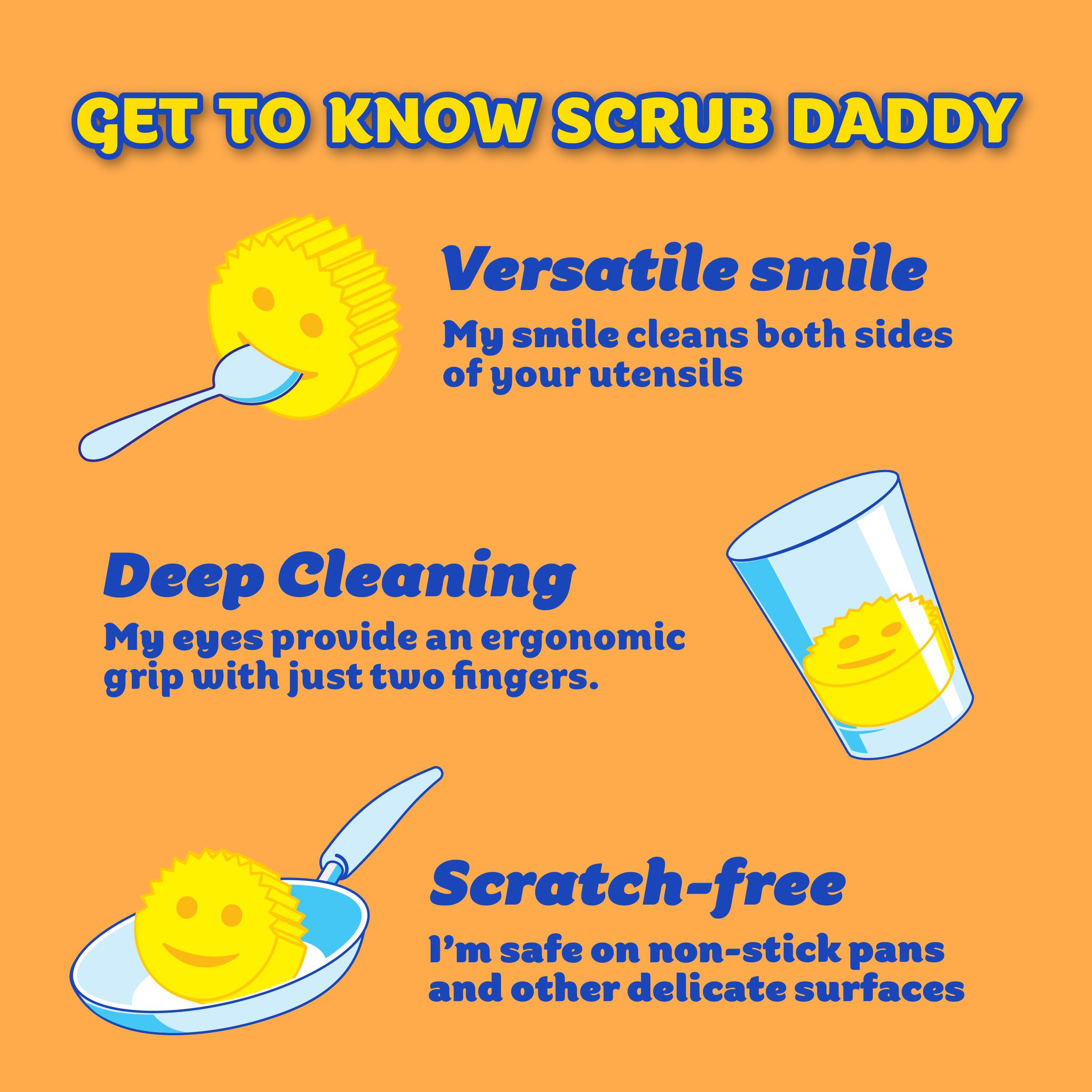 Scrub Daddy + Cif All Purpose Cleaner, Lemon - Non Scratch Sponges for Kitchen + Bathroom - Scrubber and Multipurpose Cleaner Cream - Cleaning Supplies Kit