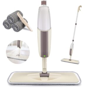 spray mop for floor cleaning, homtoyou floor mop with a refillable bottle and 3 washable microfiber pads, dry wet spray mop for home kitchen hardwood laminate wood vinyl ceramic tiles floor cleaning