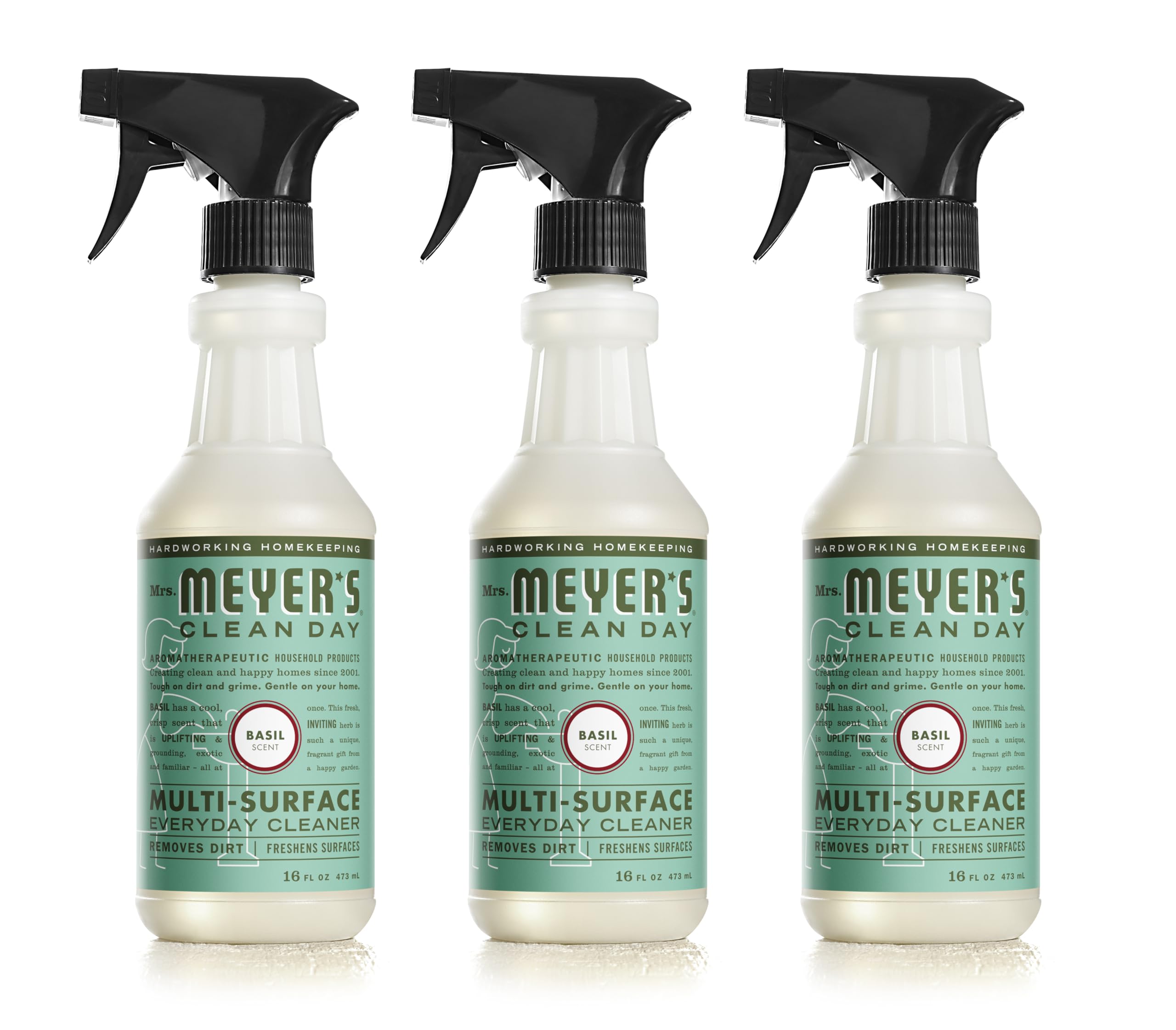 MRS. MEYER'S CLEAN DAY All-Purpose Cleaner Spray, Basil, 16 fl. oz - Pack of 3