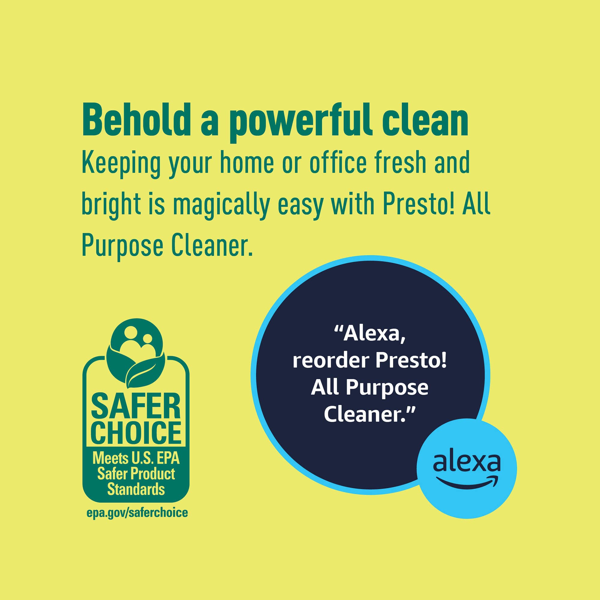 Amazon Brand – Presto! All Purpose Cleaner, Lemon Scent, 32 fl oz, Pack of 2