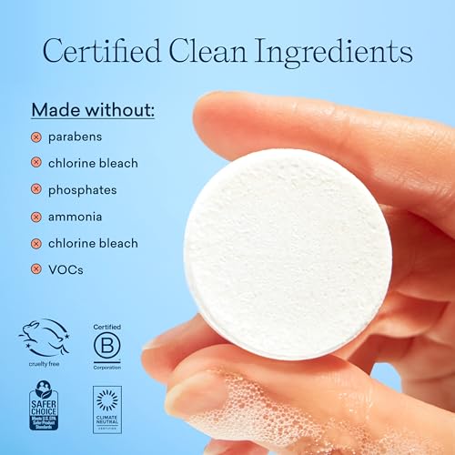 BLUELAND Toilet Bowl Cleaner Refills 2 Pack - Eco Friendly Products & Cleaning Supplies - No Harsh Chemicals, Plant-Based - Lemon Cedar - 28 tablets