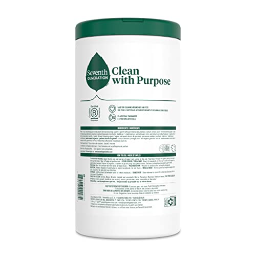 Seventh Generation Multi Purpose Wipes All Purpose Cleaning Garden Mint scent with 100% Essential Oils and Botanical Ingredients 70 count, Pack of 3