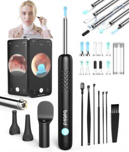 bebird ear wax removal tool - r1 upgraded ear cleaner with 1080p camera, smart visual earwax remove kits with 7 pcs ear set for daily ear pick, 6 led lights, 5 types of ear scoop ear tips replacement