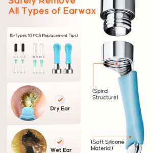 BEBIRD Ear Wax Removal Tool - R1 Upgraded Ear Cleaner with 1080P Camera, Smart Visual Earwax Remove Kits with 7 Pcs Ear Set for Daily Ear Pick, 6 LED Lights, 5 Types of Ear Scoop Ear Tips Replacement