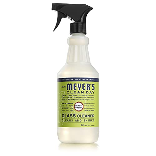 MRS. MEYER'S CLEAN DAY Mirror & Window Cleaner, Great for Indoor & Outdoor Glass Surfaces, Lemon Verbena, 24 Fl Oz