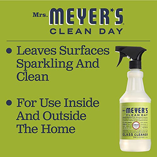 MRS. MEYER'S CLEAN DAY Mirror & Window Cleaner, Great for Indoor & Outdoor Glass Surfaces, Lemon Verbena, 24 Fl Oz