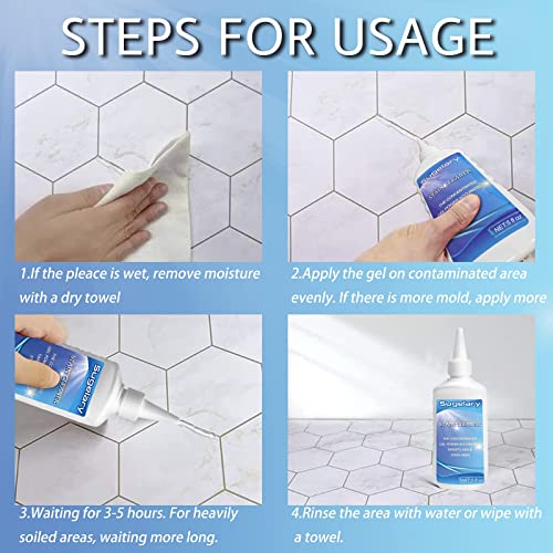 Home Remover Gel, Household Mold Cleaner for Washing Machine, Refrigerator Strips, Grout Cleaner Best for Home Sink, Kitchen, Showers