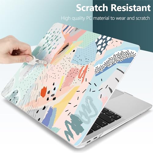 TWOLSKOO Plastic Hard Case & Keyboard Cover & Screen Protector Compatible with MacBook Air 13 inch 2021-2018 Release A2337 M1 A2179 A1932 Artistic Floral