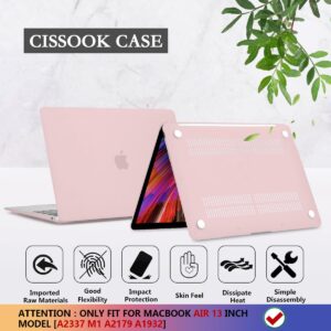 CISSOOK Baby Pink Case for MacBook Air 13 Inch A2337 M1 A2179 A1932 2021-2018 Release, Plastic Chalk Pink Hard Shell Cover with Keyboard Cover & Screen Protector for MacBook Air 13 with Touch ID 2021