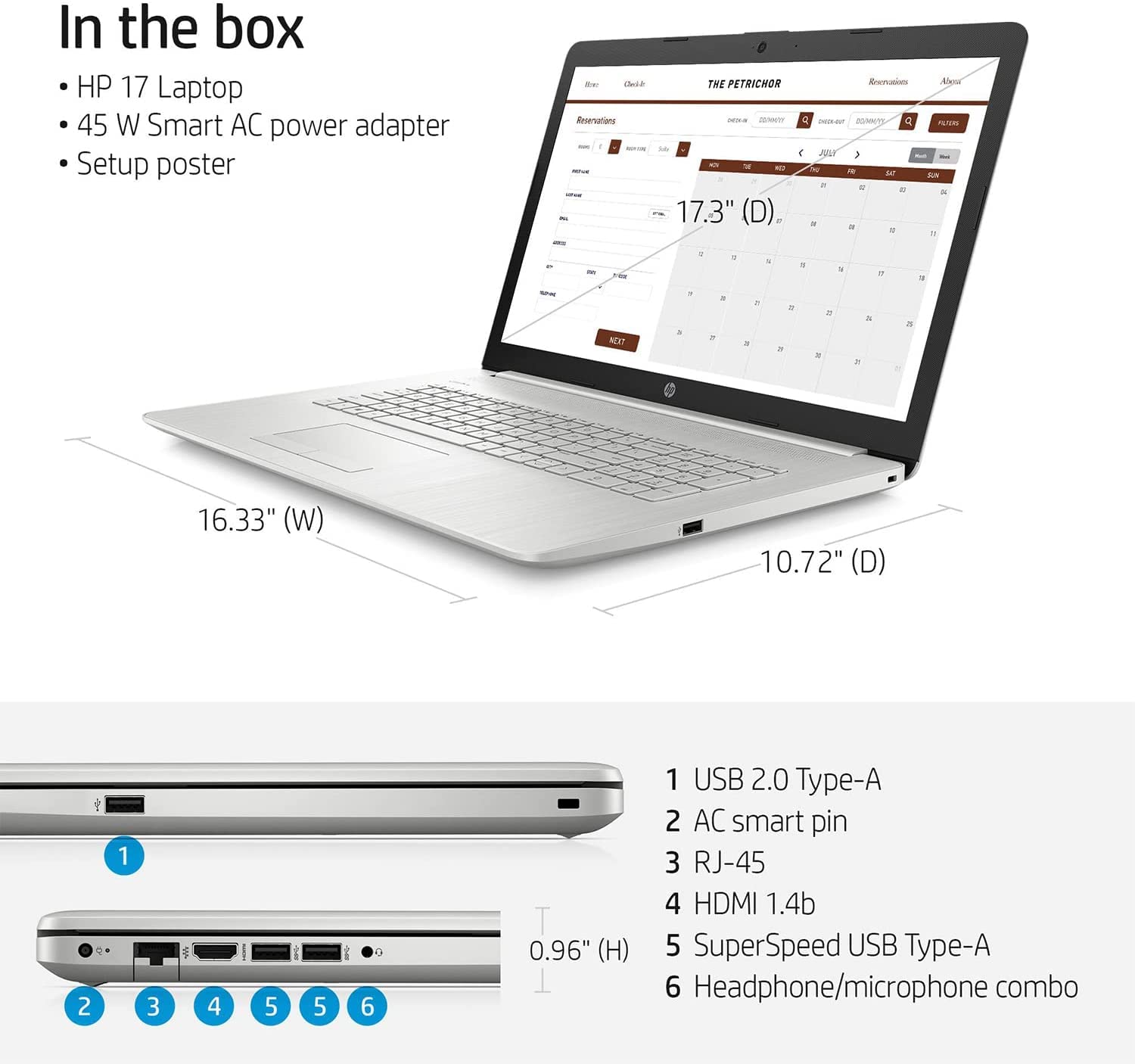 2022 Newest HP 17.3" FHD IPS Laptop Computer, 11th Gen Intel Dual Core i3-1115G4 (Upto 4.1GHz, Beats i5-1030G7), 16GB RAM, 256GB PCIe SSD,UHD Graphics, Bluetooth, HDMI,Webcam, Windows 11+MarxsolCables