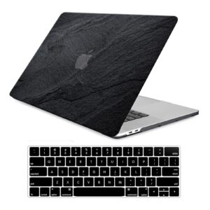 funut compatible with macbook air 13 inch case 2021 2020 2019 2018 release m1 a2337/a2179/a1932, macbook air 2020 case, plastic hard shell case & keyboard cover for mac air 13.3 inch, black marble