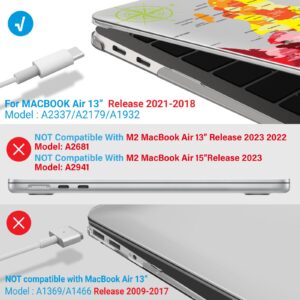 IBENZER Compatible with 2022 2021 2020 MacBook Air 13 inch case M1 A2337 A2179 A1932, Plastic Hard Shell Case for Mac Air 13 Retina Display with Touch ID, Map, MAD-T13MAP