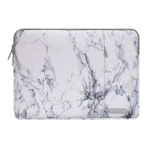 mosiso laptop sleeve case compatible with macbook air/pro, 13-13.3 inch notebook, compatible with macbook pro 14 inch 2023-2021 a2779 m2 a2442 m1, polyester vertical painting marble bag with pocket