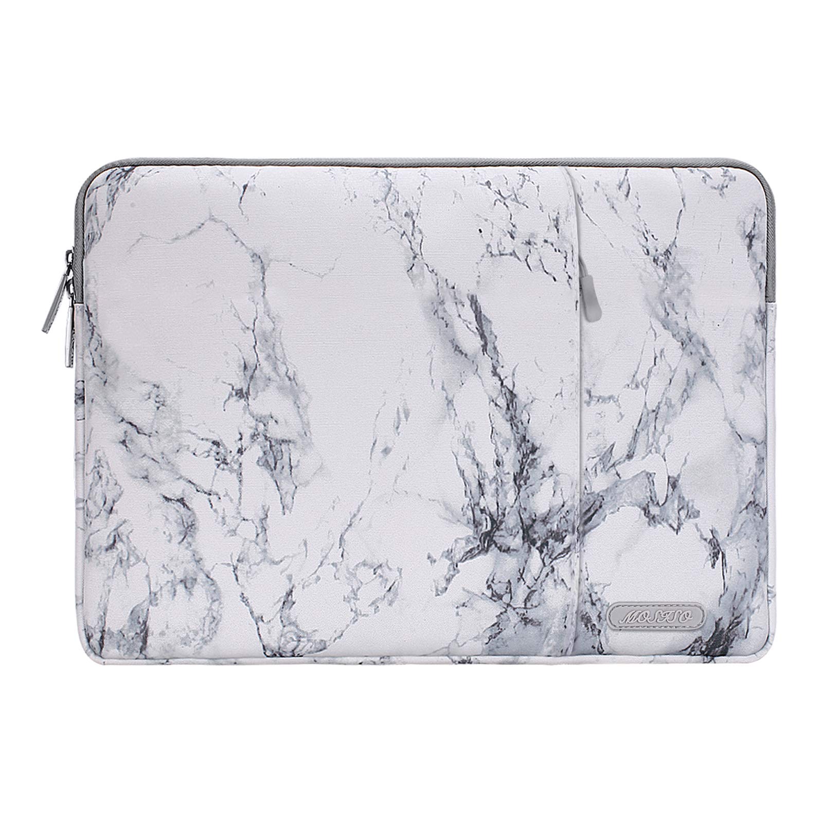 MOSISO Laptop Sleeve Case Compatible with MacBook Air/Pro, 13-13.3 inch Notebook, Compatible with MacBook Pro 14 inch 2023-2021 A2779 M2 A2442 M1, Polyester Vertical Painting Marble Bag with Pocket