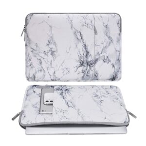 MOSISO Laptop Sleeve Case Compatible with MacBook Air/Pro, 13-13.3 inch Notebook, Compatible with MacBook Pro 14 inch 2023-2021 A2779 M2 A2442 M1, Polyester Vertical Painting Marble Bag with Pocket