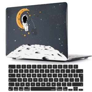 case compatible with macbook air 13 inch 2020 2019 2018 models: a2337 m1/ a2179/ a1932 with touch id, plastic hard shell case & keyboard cover skin for mac air 13 retina - astronaut