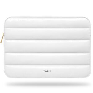 vandel - the original puffy laptop sleeve 13-14 inch laptop sleeve. white laptop sleeve for women. carrying case laptop cover macbook pro 14 inch sleeve, macbook air sleeve 13 inch, ipad pro 12.9