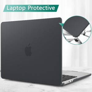 May Chen Compatible with M3 MacBook Air 13.6 inch Case 2022 2023 2024 A3113 A2681 M2 Chip, Plastic Hard Shell Case for MacBook Air 13.6" with Liquid Retina display Fits Touch ID, Matte Black