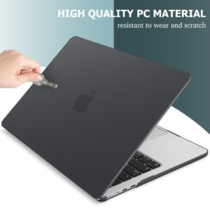 May Chen Compatible with M3 MacBook Air 13.6 inch Case 2022 2023 2024 A3113 A2681 M2 Chip, Plastic Hard Shell Case for MacBook Air 13.6" with Liquid Retina display Fits Touch ID, Matte Black