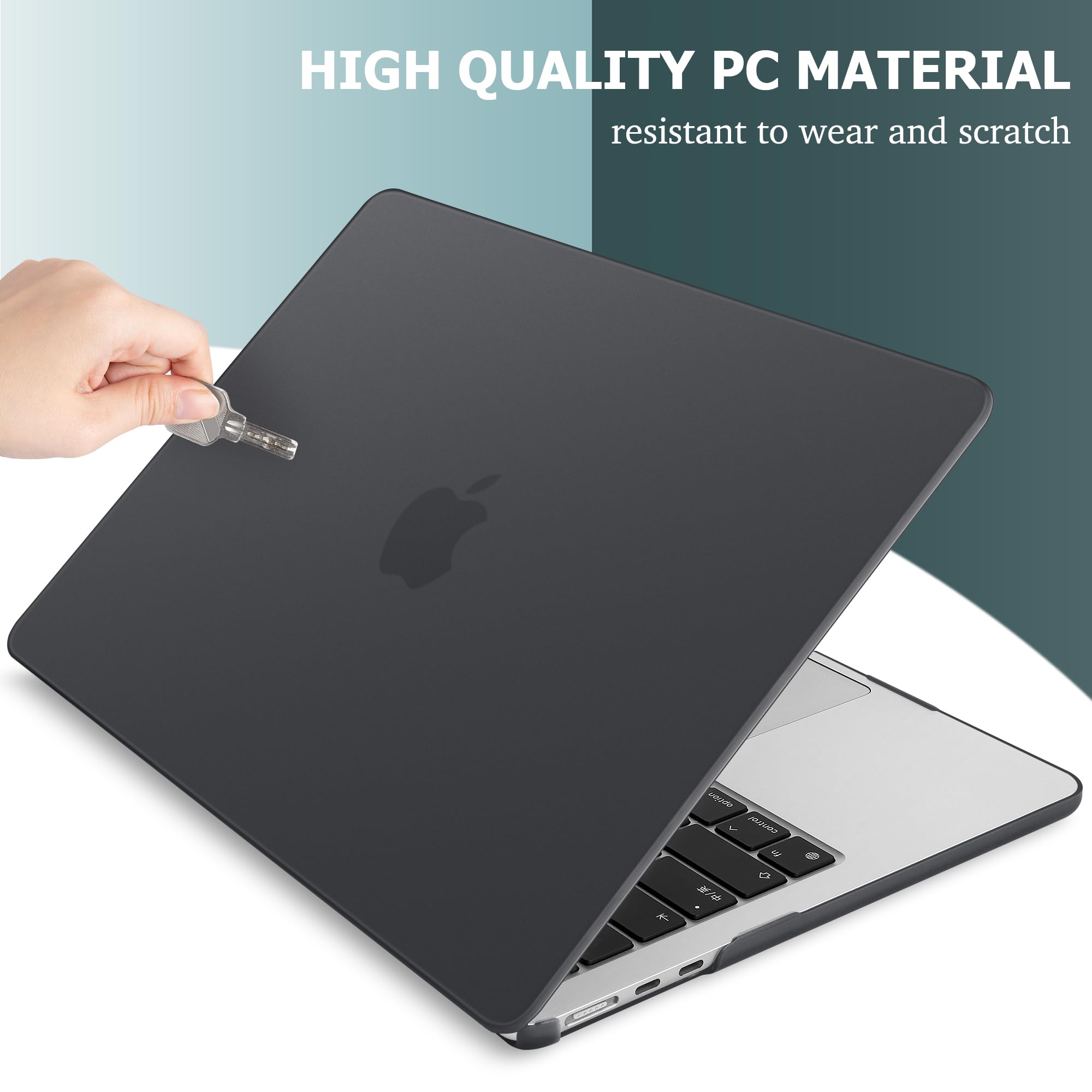 May Chen Compatible with M3 MacBook Air 13.6 inch Case 2022 2023 2024 A3113 A2681 M2 Chip, Plastic Hard Shell Case for MacBook Air 13.6" with Liquid Retina display Fits Touch ID, Matte Black