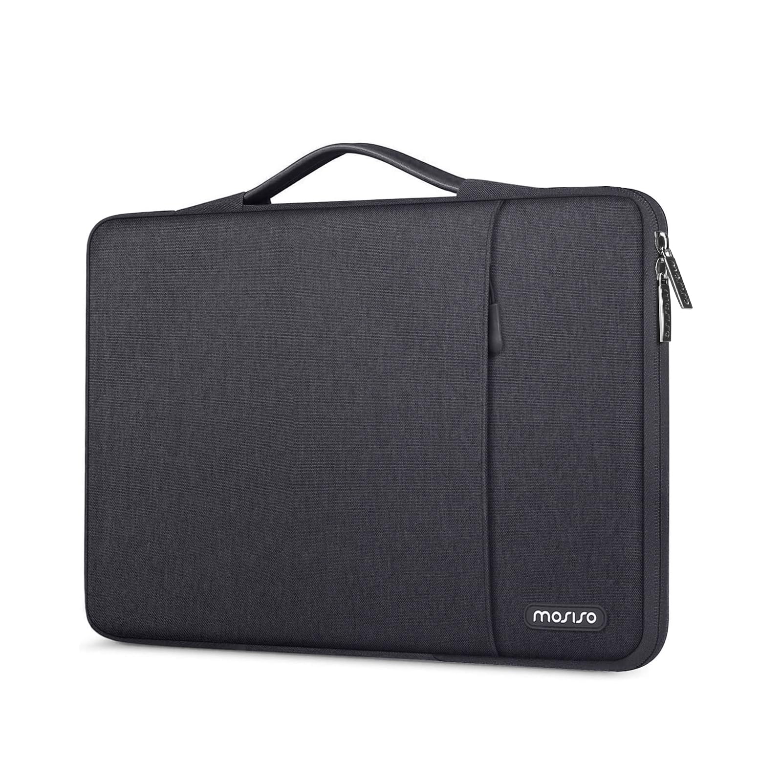 MOSISO 360 Protective Laptop Sleeve Compatible with MacBook Air/Pro, 13-13.3 inch Notebook, Compatible with MacBook Pro 14 inch 2023-2021 A2779 M2 A2442 M1, Vertical Bag with Handle&Pocket, Space Gray