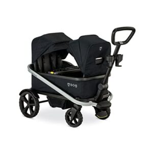 bob gear renegade canopy stroller wagon with 3 seats, 5-point harness system, all-terrain tires, and push and pull handle, nightfall