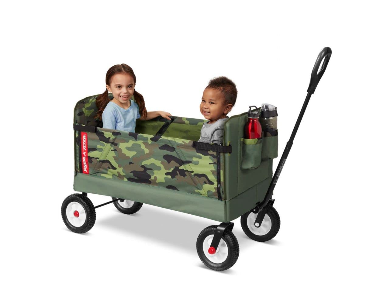 Radio Flyer 3-in-1 Camo Folding Wagon for Kids, Garden, & Cargo, Green Collapsible Wagon