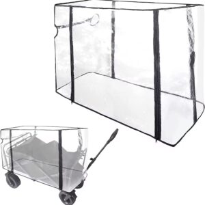 Wagon Rain Cover,Push Pull Folding Wagon Rain Cover,Wagon with Canopy Clear Cover,Heavy Duty Rain Cover for Wagon Canopy Trolley Cart.Wagon Accessories for Kids Outdoor Garden Camping Shopping