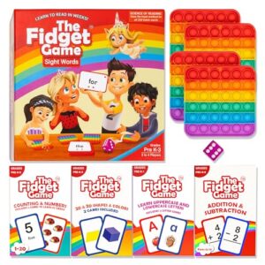 the fidget game kindergarten learning bundle - learn to read in weeks, master 500 flash cards - high-frequency dolch sight words, numbers, addition & subtraction & shapes - for pre-k to grade 3