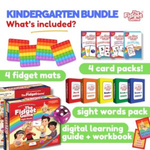 The Fidget Game Kindergarten Learning Bundle - Learn to Read in Weeks, Master 500 Flash Cards - High-Frequency Dolch Sight Words, Numbers, Addition & Subtraction & Shapes - for Pre-K to Grade 3