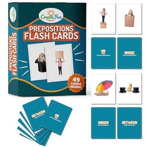 preposition flash cards | 7 total prepositions 49 picture cards for speech therapy - for teachers, parents, esl teaching materials and speech therapy materials with 5 sequencing learning games