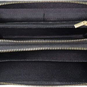 B BRENTANO Vegan Double-Zipper Wallet Clutch with Removable Wrist Strap (Olive PL)