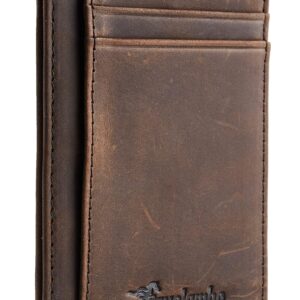 Travelambo Front Pocket Minimalist Leather Slim Wallet RFID Blocking Medium Size(02 CH Coffee