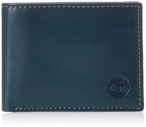 timberland men's blix slimfold leather wallet, navy, one size