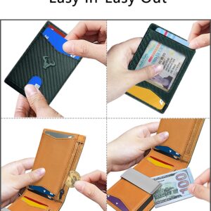 BULLIANT Slim Wallet Men, Leather Wallet Front Pocket Card Holders for Gift Men 3"X4.3"