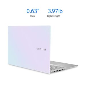 ASUS VivoBook S15 S533 Thin and Light Laptop, 15.6” FHD Display, Intel Core i7-1165G7 CPU, 16GB DDR4 RAM, 512GB PCIe SSD, Wi-Fi 6, Windows 11 Home, AI Noise-Cancellation, Dreamy White, S533EA-DH74-WH