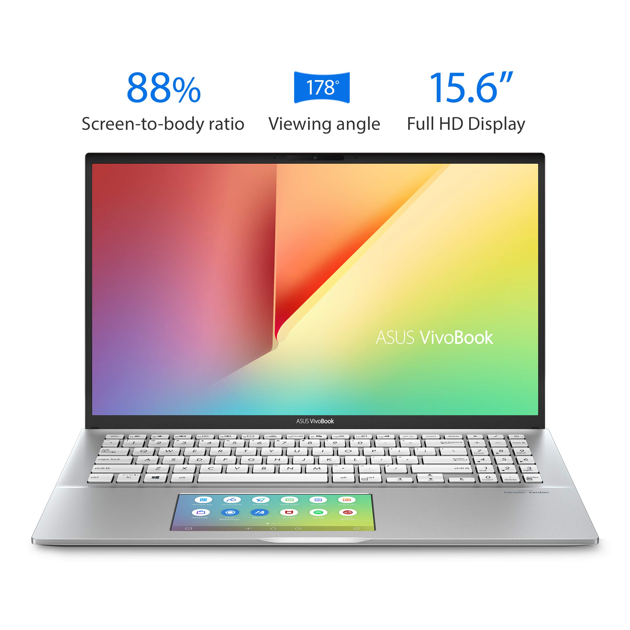 ASUS VivoBook S15 Thin & Light 15.6” FHD, Intel Core i7-8565U CPU, 8GB DDR4 RAM, PCIe NVMe 256GB SSD, Windows 10 Home, S532FA-EB71, Transparent Silver