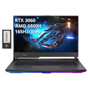 asus 2022 rog strix g15 15.6'' fhd 144hz gaming laptop, amd ryzen 7-4800h, 32gb ram, 1tb pcie ssd, backlit keyboard, geforce rtx 3060 graphics, windows 11 home, gray, 32gb usb card