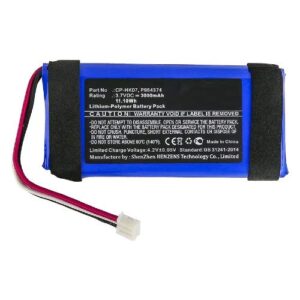 synergy digital speaker battery, works with harman/kardon cp-hk07 speaker, (li-pol, 3.7v, 3000mah) ultra high capacity, compatible with harman/kardon cp-hk07, p954374 battery