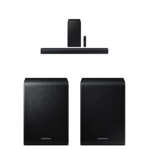 samsung hw-c450 2.1ch soundbar w/dts virtual x, subwoofer included, bass boost (newest model) swa-9200s wireless rear speaker kit, upgrade soundbar system to true surround sound, latest model