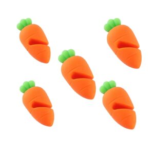 aitaf 5pcs pot overflow stoppers silica gel cooking lid stand to stack lifter leakproof lift pot spill-proof lifters cover pan spill preventer protector silicone carrot silicone lids for pots and pans