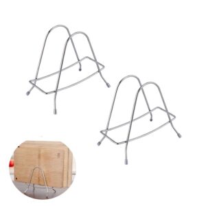 utysty 2 pack cutting board rack stainless steel wire type chopping boards organizer storage holder stand for pot cover pan lid countertop counter kitchen cabinet