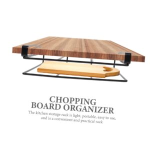 BESTonZON Stainless Steel Hanging Chopping Board Rack, Black, 20 in