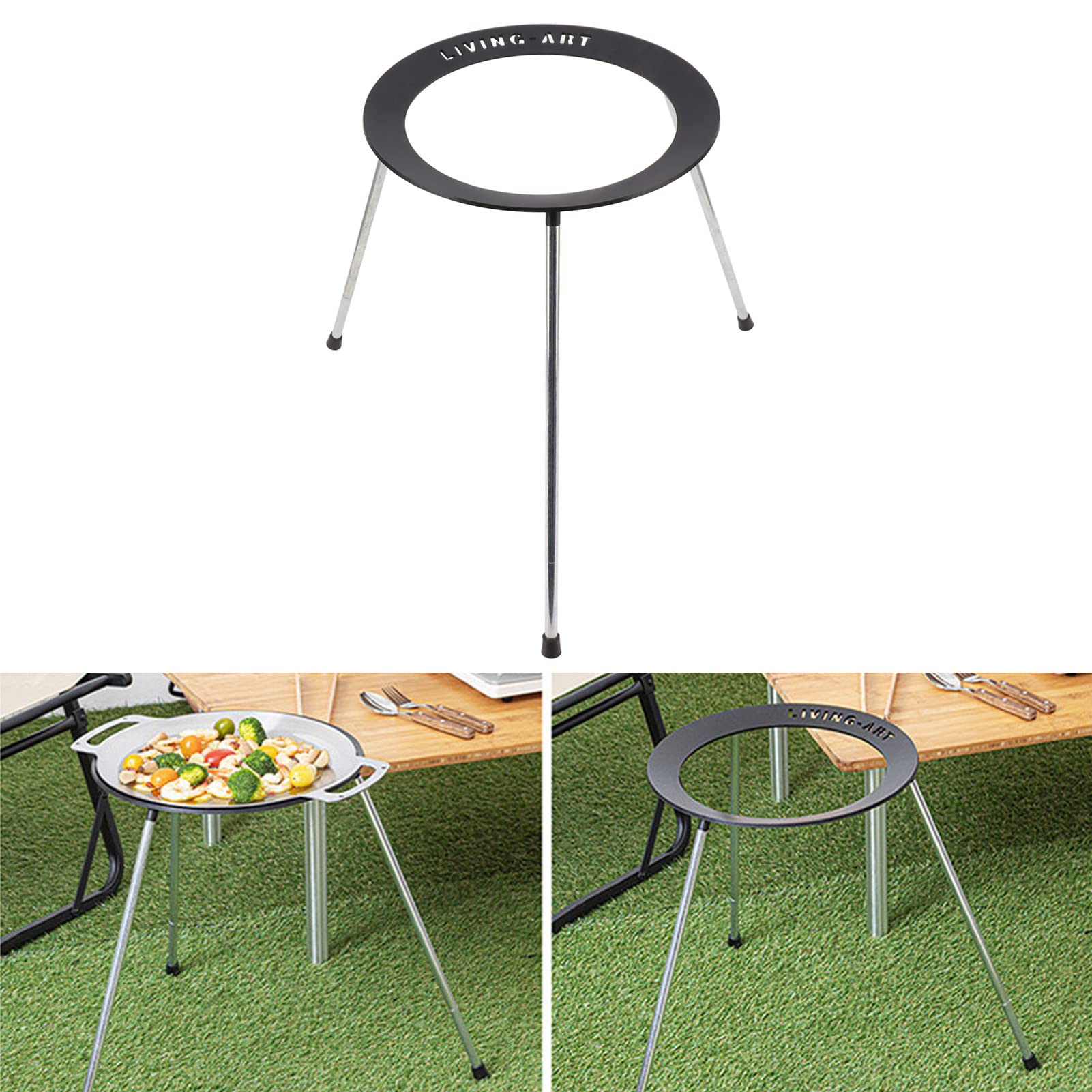 Campfire Cooking Stand, Campfire Tripod Stainless Steel Portable Liftable Open Fire Tripod Grill for Barbecue Cooking