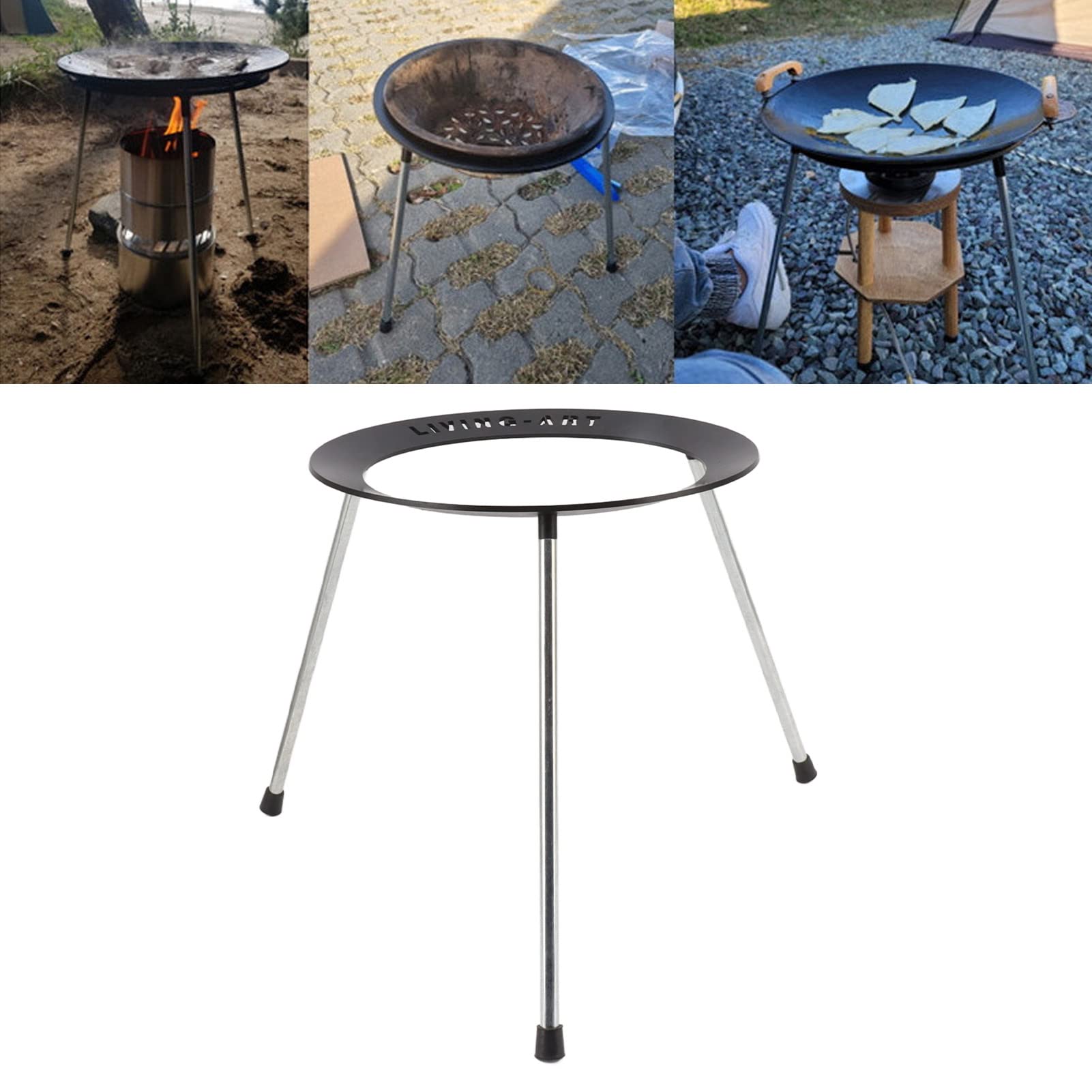 Campfire Cooking Stand, Campfire Tripod Stainless Steel Portable Liftable Open Fire Tripod Grill for Barbecue Cooking