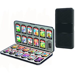 tatmohik game card case for nintendo games or micro sd cards， switch game card holder for nintendo switch card holder with 24 nintendo eshop gift card and 24 micro sd card slots(black，24slots)