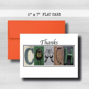 Personalized Cross Country Coach Thank You Card, 5"x 7" FLAT CARD, Greeting Cards