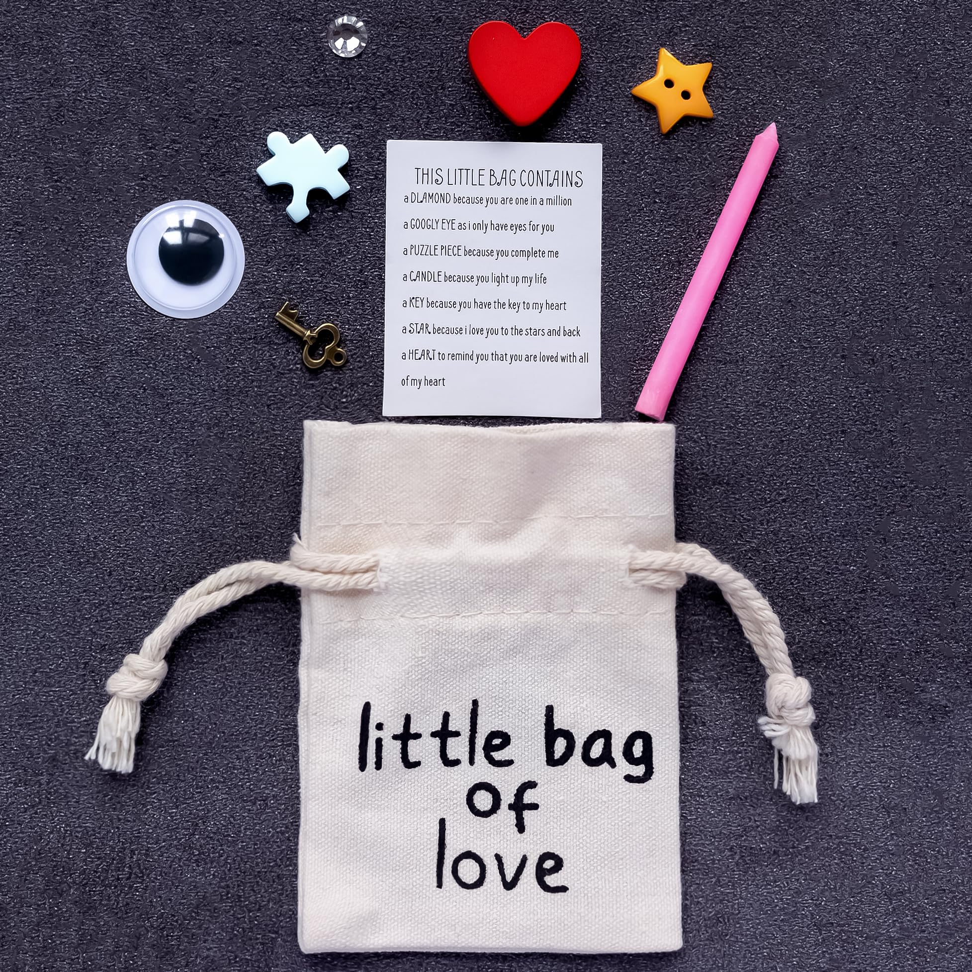 Anniversary Gift,Little Bag of Love,Gift for Him,I Love You Gift, Girlfriend Boyfriend Gift Ideas,Valentines Day Couples Gift Ideas.