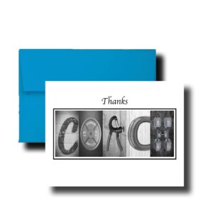 personalized weightlifting coach thank you card, 5"x 7" flat card, greeting cards