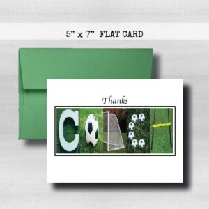 Personalized Soccer Coach Thank You Card, 5"x 7" FLAT CARD, Greeting Cards, Letter Art